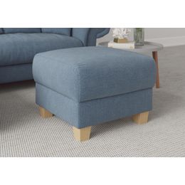 Hocker Home Affaire "Queenie Hocker" Gr. B/H/T: 63 cm x 47 cm x 63 cm, Stucktur weich, blau (blue horizon) Home Affaire