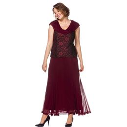 Abendkleid sheego "Große Größen" Gr. 96, Langgrößen, rot (bordeau) Damen Kleider Lange