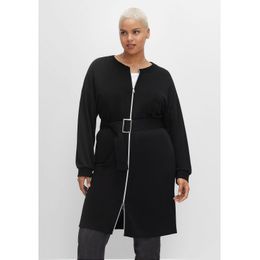 Shirtjacke sheego "Große Größen" Gr. 44, schwarz Damen Shirts Jersey