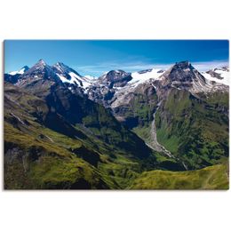 Wandbild Artland "Berge rund um den Großglockner" Bilder Gr. B/H: 90 cm x 60 cm, Leinwandbild Berge, 1 St., beige (naturfarben) Kunstdrucke