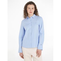 Klassische Bluse Tommy Hilfiger Gr. 32, blau (hellblau) Damen Blusen langarm