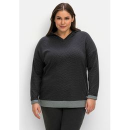 Sweatshirt sheego "Große Größen" Gr. 44/46, grau (anthrazit) Damen Sweatshirts