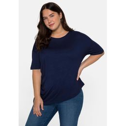 T-Shirt sheego "Große Größen" Gr. 56/58, blau (marine) Damen Shirts Jersey