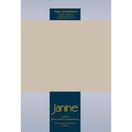 Spannbettlaken Janine "TOPPER 5001/" Laken Gr. B/L: 180-200 cm x 200-220 cm 1 St., Jersey-Elasthan, 10 cm, 180 x 200 cm-180 x 210 cm-180 x 220 cm-190 x 200 cm-200 x 200 cm-200 x 210 cm-200 x 220 cm, grau (naturell) Spannbettlaken