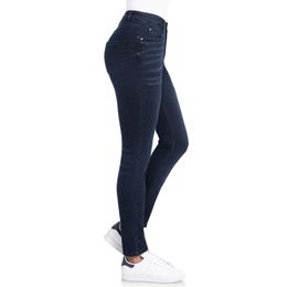 High-waist-Jeans WONDERJEANS "High Waist WH72" Gr. 38, Länge 32, blau (dark blue used) Damen Jeans Röhrenjeans