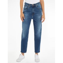 Mom-Jeans Tommy Jeans "MOM JEAN UH TPR DG" Gr. 27, Länge 30, blau (mid blue2) Damen Jeans Mom