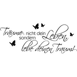 Wandspruch Wall-Art "Spruch Träume nicht Dein Leben" Wandtattoos Gr. B/H: 200 cm x 78 cm, Buchstaben, schwarz Wandtattoos Sprüche