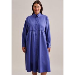 Sommerkleid Seidensticker Gr. 54, Normalgrößen, blau (mittelblau) Damen Kleider Langarm