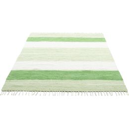 Teppich Theko "Stripe Cotton" Teppiche Gr. B/L: 160 cm x 230 cm, 5 mm, 1 St., grün Baumwollteppiche