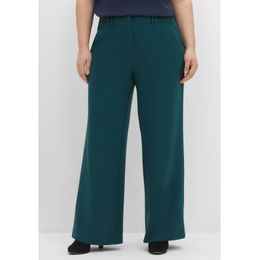 Stoffhose sheego "Große Größen" Gr. 46, Normalgrößen, grün (tiefgrün) Damen Hosen Stoffhosen