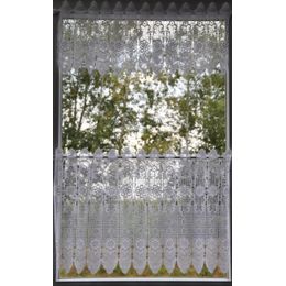 Scheibengardine Stickereien Plauen "Blumenpanneau" Gardinen Gr. 58 cm, Stangendurchzug, 175 cm, weiß Scheibengardinen transparent