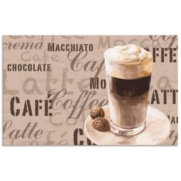 Küchenrückwand Artland "Kaffee - Latte Macchiato" Spritzschutzwände Gr. B/H: 80 cm x 50 cm, beige (naturfarben) Küchendekoration