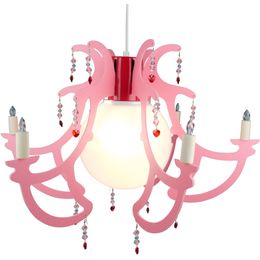 Hängeleuchte Niermann "Lüster Rosata" Lampen Gr. 1 flammig, Höhe: 35 cm, rosa Pendelleuchten und Hängeleuchten