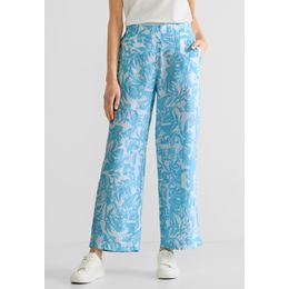 Stoffhose Street One Gr. 38, Länge 30, blau (light splash blue) Damen Hosen High-Waist-Hosen