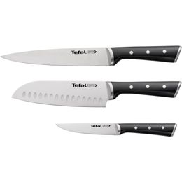 Messer-Set Tefal "K232S374 Ice Force" Kochmesser-Sets grau (schwarz, edelstahlfarben) Küchenmesser-Sets