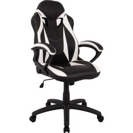 Gaming-Stuhl Inosign "Monti, Chefsessel" Stühle Gr. B/H/T: 72 cm x 112 cm x 72 cm, Kunstleder, schwarz (schwarz, weiß, schwarz) Gamingstühle