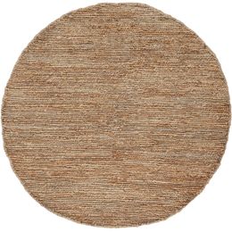 Teppich CarpetFine "Nala Juteteppich" Teppiche Gr. Ø 120 cm, 9 mm, 1 St., beige Esszimmerteppiche