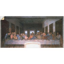 Wandbild Artland "Das letzte Abendmahl" Bilder Gr. B/H: 150 cm x 75 cm, Wandaufkleber - Vinyl Religion, 1 St., braun Kunstdrucke