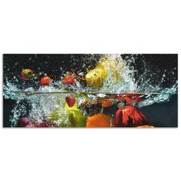 Küchenrückwand Artland "Spritzendes Obst auf dem Wasser" Spritzschutzwände Gr. B/H: 120 cm x 50 cm, bunt Küchendekoration
