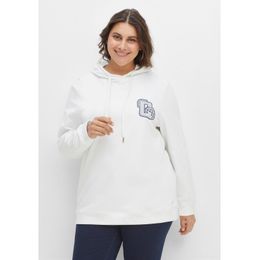 Sweatshirt sheego "Große Größen" Gr. 40/42, weiß Damen Sweatshirts