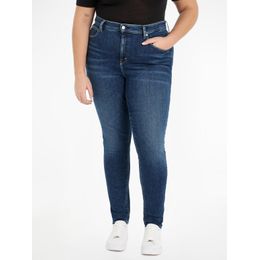 Skinny-fit-Jeans Calvin Klein Jeans Plus "HIGH RISE SKINNY PLUS" Gr. 38, N-Gr, blau (denim dark) Damen Jeans Röhrenjeans
