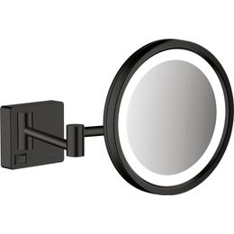 Rasierspiegel Hansgrohe "AddStoris" Spiegel Gr. B/H/T: 20,8 cm x 21,7 cm x 39,3 cm, schwarz (mattschwarz) Kosmetikspiegel