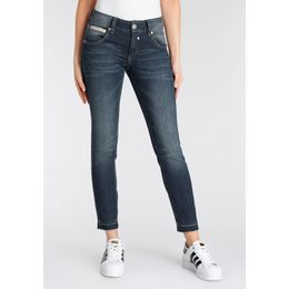 Slim-fit-Jeans Herrlicher "TOUCH" Gr. 25, N-Gr, blau (doom) Damen Jeans Röhrenjeans