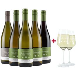 Weingut Schlossgartenhof Schloßgartenhof Probier-Paket trocken "Gemeinsam trocken trinken" + 2er Set Schott Zwiesel Gläser