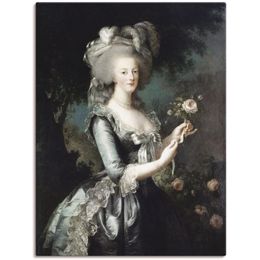 Wandbild Artland "Marie Antoinette, 1783" Bilder Gr. B/H: 60 cm x 80 cm, Leinwandbild Menschen Hochformat, 1 St., grau Kunstdrucke