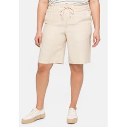 Bermudas sheego "Große Größen" Gr. 40, Normalgrößen, beige (natur) Damen Hosen Kurze