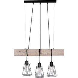 Spot-Light Pendelleuchte SPOT LIGHT "TRABO SHORT" Lampen Gr. 3 flammig, Ø 14 cm Höhe: 150 cm, schwarz (holzfarben, schwarz, grau) Pendelleuchten und Hängeleuchten