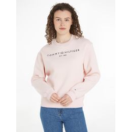 Sweatshirt Tommy Hilfiger "MDRN REG CORP LOGO C-NK SWTSHRT" Gr. L (40), rosa (rose) Damen Sweatshirts