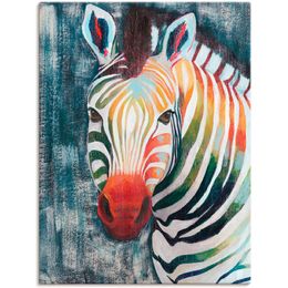 Wandbild Artland "Prisma Zebra II" Bilder Gr. B/H: 60 cm x 80 cm, Leinwandbild Wildtiere Hochformat, 1 St., grau Kunstdrucke