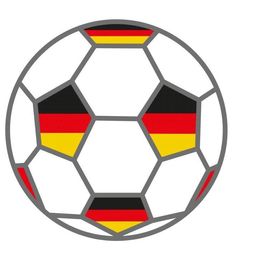 Wandtattoo Wall-Art "Fußball + Deutschland Fahnen" Wandtattoos Gr. B/H/T: 100 cm x 100 cm x 0,1 cm, -, bunt (mehrfarbig) Wandtattoos Wandsticker