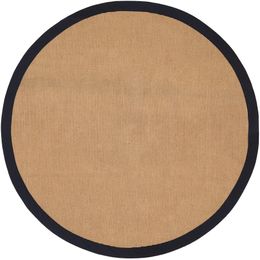 Sisalteppich CarpetFine "Sisal" Teppiche Gr. Ø 200 cm, 5 mm, 1 St., grau (anthrazit) Esszimmerteppiche