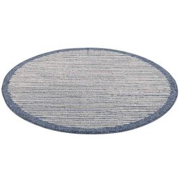 Teppich Carpet City "Art 2231" Teppiche Gr. Ø 200 cm, 7 mm, 1 St., blau Esszimmerteppiche