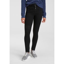 Skinny-fit-Jeans Arizona "Ultra Stretch" Gr. 42, N-Gr, schwarz (black, washed) Damen Jeans Röhrenjeans