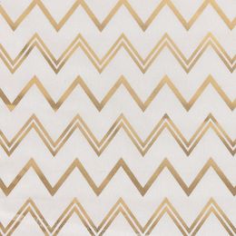 OTTO Stoff Dekostoff Metallikdruck Chevron Zacken weiß gold metallic 1,40m, mit Metallic-Effekt, bunt