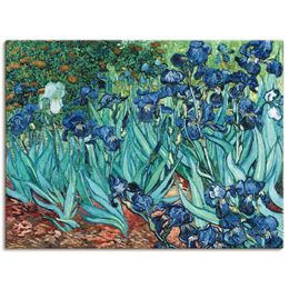 Leinwandbild Artland "Iris (Schwertlilien). 1889" Bilder Gr. B/H: 80 cm x 60 cm, Blumen Querformat, 1 St., blau Leinwandbilder