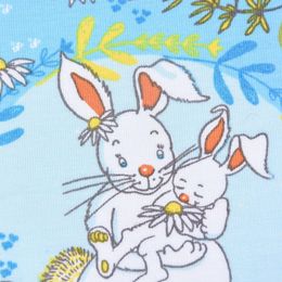 OTTO Stoff Lillestoff Bio Jersey Buntes Glück Hase Blume blau