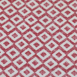 OTTO Stoff Dekostoff Leinenoptik THERESA Raute rot beige