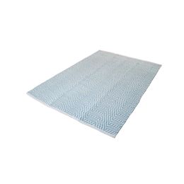 Teppich Kayoom "Aperitif 410" Teppiche Gr. B/L: 160 cm x 230 cm, 7 mm, 1 St., blau (türkis) Baumwollteppiche