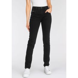 High-waist-Jeans Herrlicher "RADINA RECYCLED DENIM" Gr. 25, Länge 32, schwarz (lamp black eco) Damen Jeans 5-Pocket-Jeans Röhrenjeans