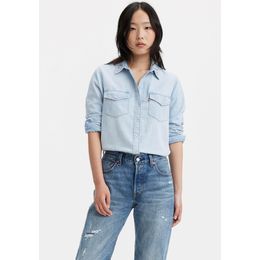 Levi's Jeansbluse LEVI'S "ICONIC WESTERN" Gr. L (40), blau (bling blau) Damen Blusen langarm