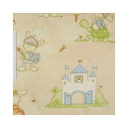 rasch TEXTIL Stoff rasch Bambino Dekostoff Ritter Hase apricot 150cm