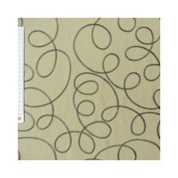 rasch TEXTIL Stoff rasch Dekostoff Gardinenstoff Stickerei Meterware Fly Way beige 140cm