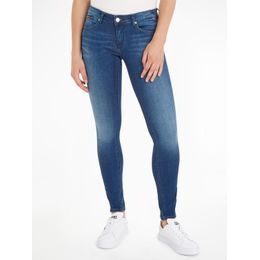 Skinny-fit-Jeans Tommy Jeans Gr. 33, Länge 30, blau (new niceville mid blue) Damen Jeans Röhrenjeans