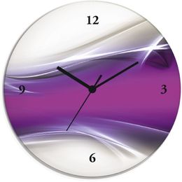 Wanduhr Artland "Kreatives Element" Wanduhren Gr. T: 1,8 cm, Funkuhr, lila (violett) Wanduhren