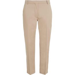 Chinohose Tommy Hilfiger Curve "CRV SLIM STRAIGHT CO CHINO" Gr. 50, N-Gr, beige Damen Hosen Gerade