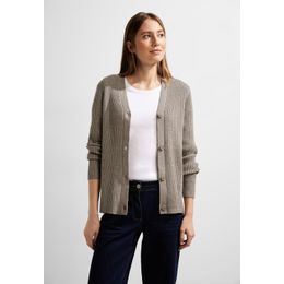 Cardigan Cecil Gr. XXL (46), grau (taupe melange) Damen Strickjacken Cardigans